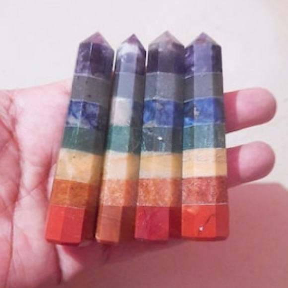 Other | Chakra Layered Crystal Point Towers Crystal Chakra Tower Point ...